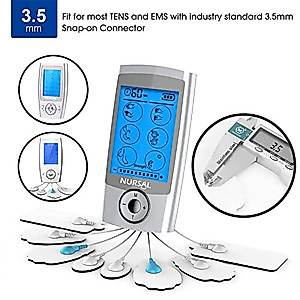 TENS/EMS Unit Replacement Pads NURSAL 20 Pack 3.5mm Snap Electrode Pads for Electrotherapy (Not Fit NURSAL Blue Tens) Reuse More Than 30 Times, Compatible with Belifu, AVCOO, MEDVICE TENS Machine