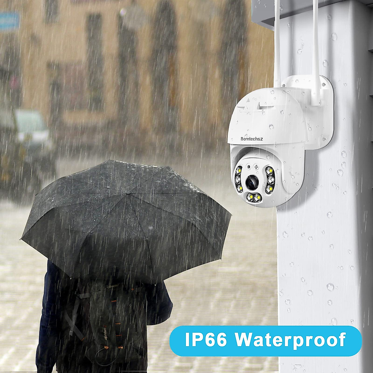 Auto Tracking WiFi IP Camera Pan Tilt Security Camera, 3MP 2K Dome Surveillance Cam, Two Way Audio Motion Detection Clear Night Vision IP66 Outdoor Waterproof by Tuya Smart App