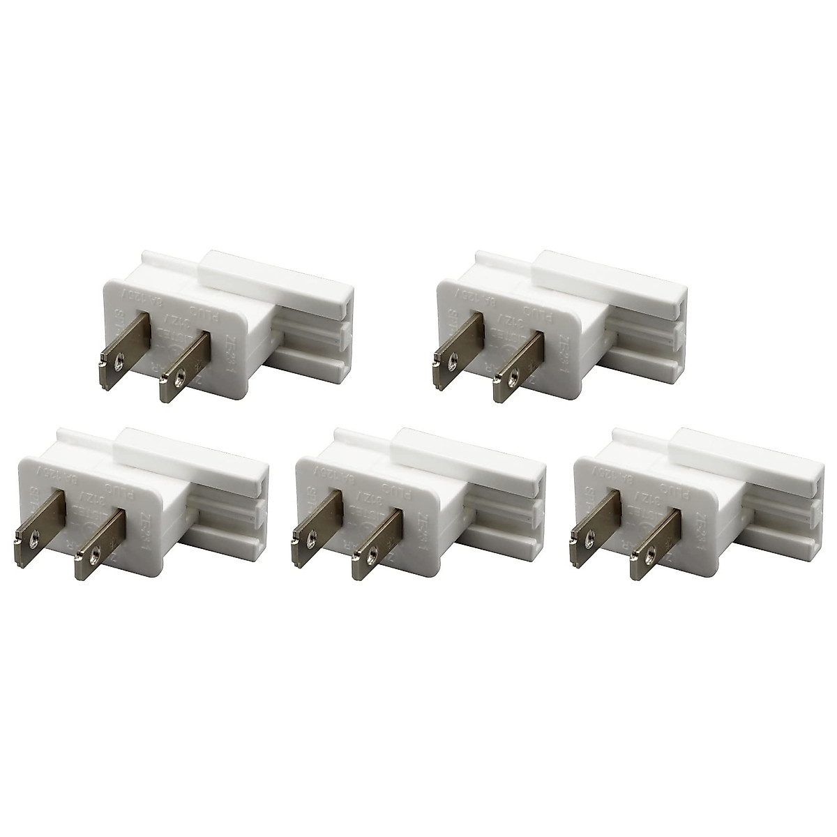 Creative Hobbies SPLUG, Easy Snap On End Plug, For SPT-1 Wire, Residential Grade, Polarized, Non-Grounding, 8 Amp, 125 Volt, White, Pack of 5 Plugs