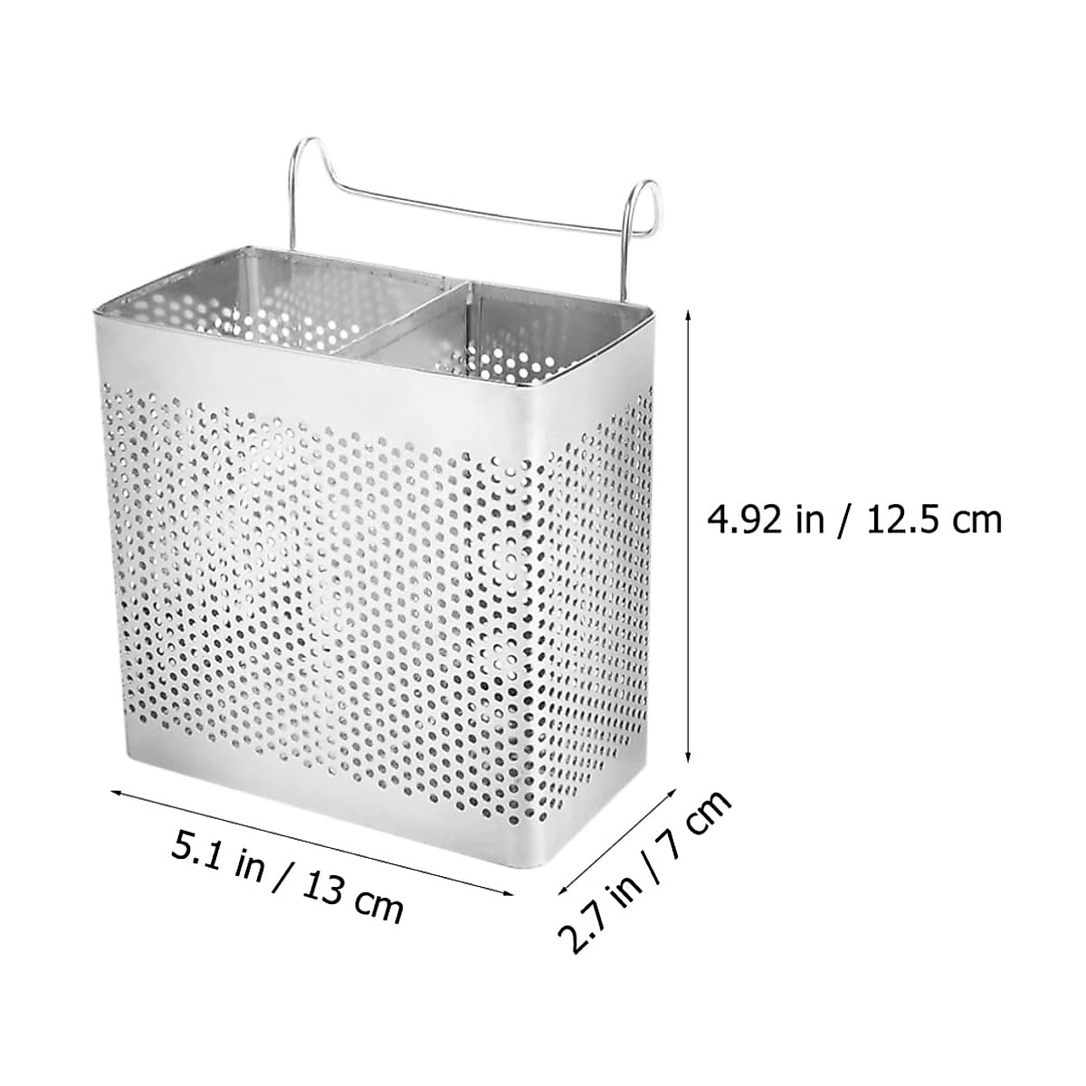 CALLARON 2Pcs Kitchen Utensils Holder Silverware Drying Rack Stainless Steel Chopstick Holder Forks Spoons Flatware Caddie Basket Organizer Drainer with Hook