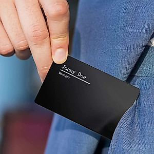 LOSYHU 100PCS Metal Business Card 0.45mm Thickness Aluminum Cards Metal Engraving Blanks Cards Aluminum Laser Engraving Cards for Office Name Cards, DIY Gift Cards, VIP Cards 3.4 x 2.1 Inch, Black