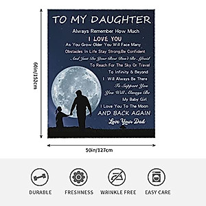 Gifts for Daughter, to My Daughter Blanket, Graduation Gifts for Her, Daughter Gifts from Dad, Soft Fleece Throw Blanket Birthday Graduation for Daughter from Dad for Couch Bed 60"X80"