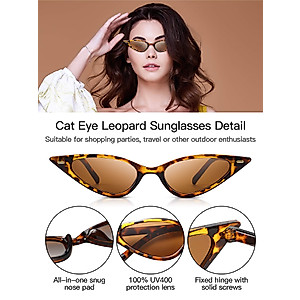 Frienda Vintage Cat Eye Leopard Sunglasses Retro Cat Eye Sunglasses for Women Men Classic Retro Designer Style Leopard (Brown) (Brown)