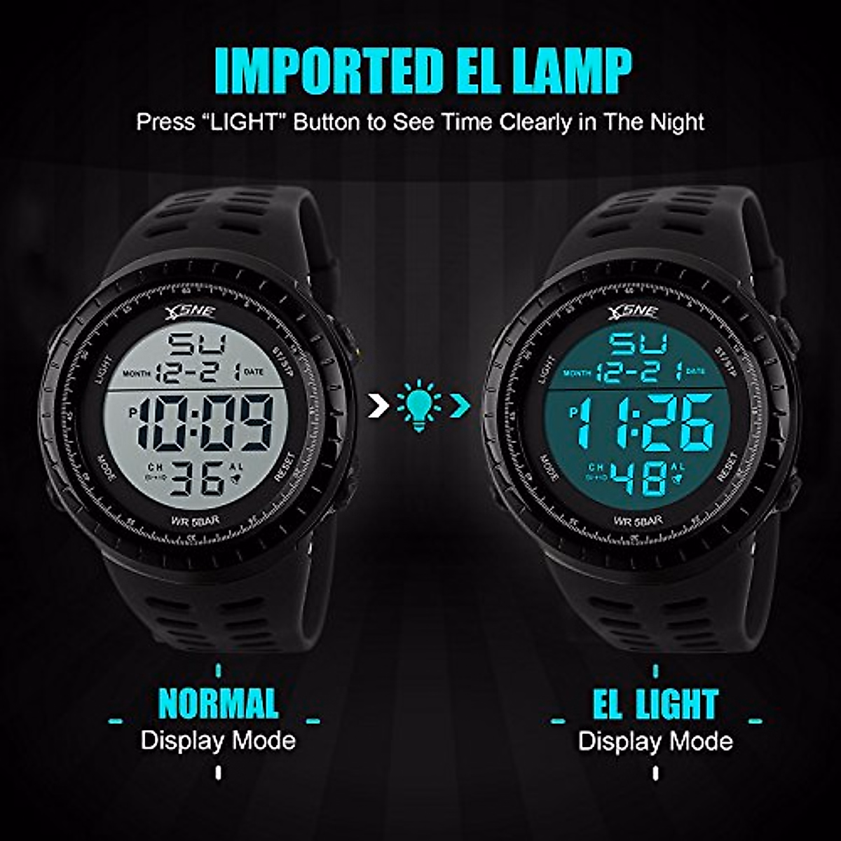 Digital Watch Men Sports LED Screen Large Face Military Watches for Men Waterproof Casual Luminous Stopwatch Alarm Simple Watch 1167