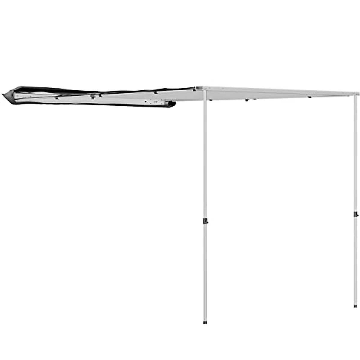 VEVOR Car Side Awning, 6.6'x8.2', Pull-Out Retractable Vehicle Awning Waterproof UV50+, Telescoping Poles Trailer Sunshade Rooftop Tent w/ Carry Bag for Jeep/SUV/Truck/Van Outdoor Camping Travel, Grey