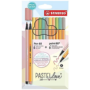 Stabilo Point 88 Pen & Pen 68 Marker Wallet Sets, Multicolor