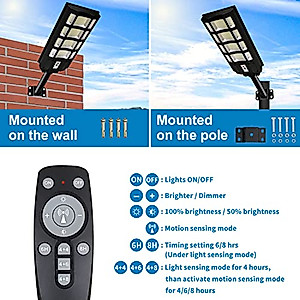 SUN NEED Solar Street Lights,400W Solar Street Lights Outdoor Dusk to Dawn 40000 Lumens Motion Sensor with Remote Control IP67 Waterproof Solar Outdoor Lights for Parking lot,Garden,Backyard (2 Pack)