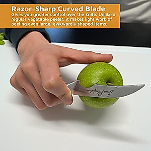 Jean-Patrique Curved Peeling Knife, Bird Beak Paring Knife, Small Kitchen Paring Knife for Peeling Fruit and Vegetables - Chopaholic