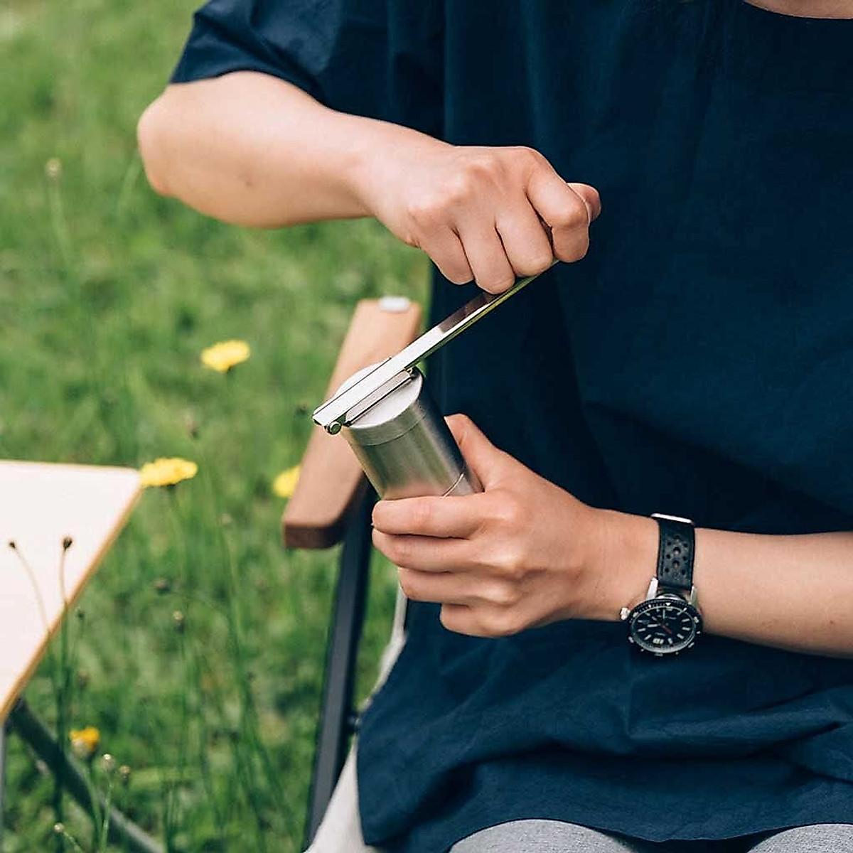 Snow Peak Field Barista Grinder - Stainless Steel Manual Coffee Grinder with Adjustable Burr - Durable & Portable Coffee Maker for Camping - Barista-Quality Camping Accessories