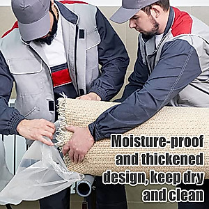 4 Pcs Rug Storage Bag and 100 Pcs Zip Tie 2 x 11 Ft Large Clear Carpet Bag Fits Rugs up to 9 x 12 Ft White Nylon Locking Cable Ties Plastic Area Rug Bag to Preserve Rolled Rugs for Moving or Storage