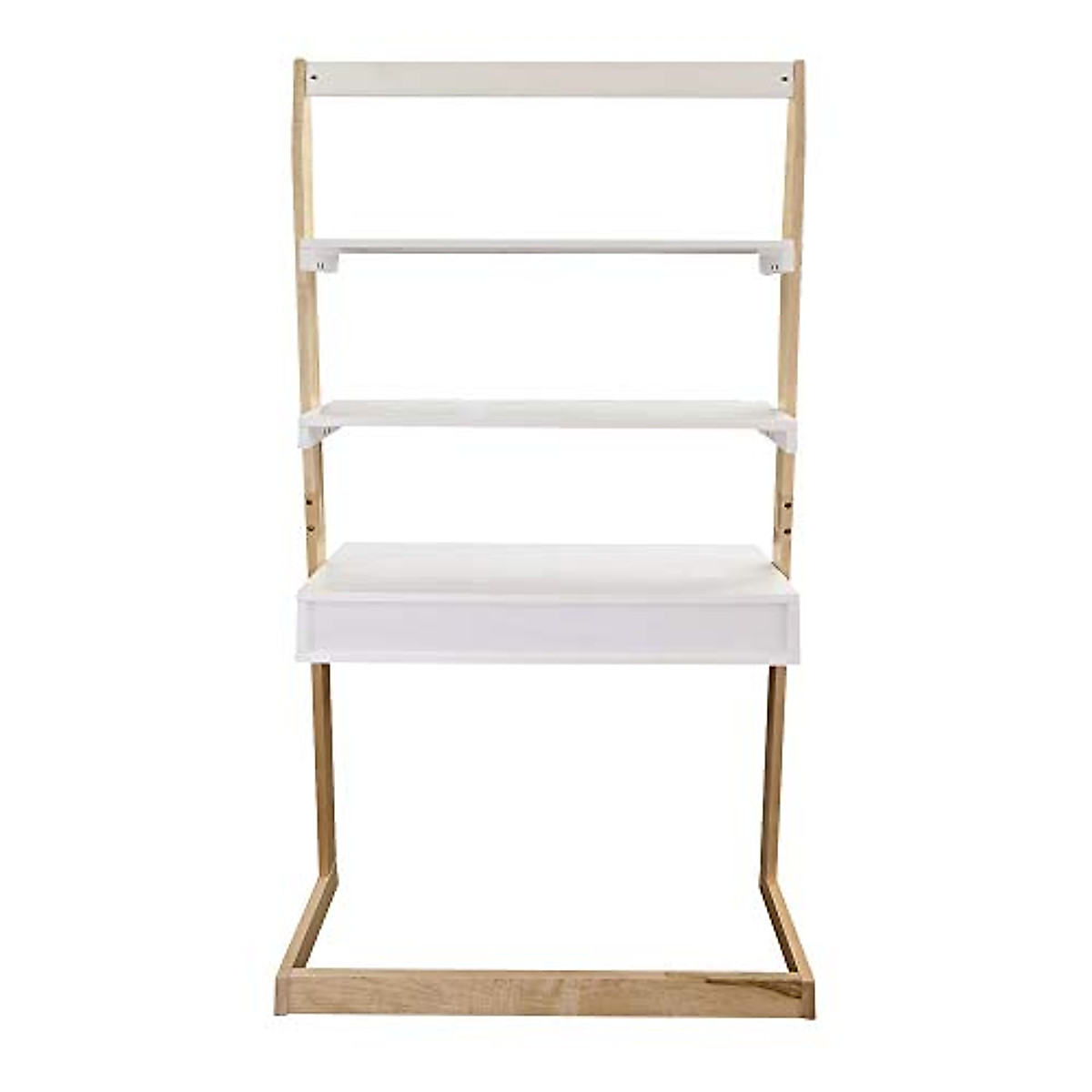 American Trails Freestanding Ladder Desk With Drawer, Natural Maple/White