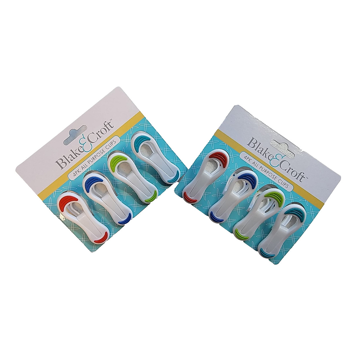 Blake & Croft 8 Pc Colorful Bag Clips, Food Clips, Chip Clips for Food Storage with Seal Grip for Snack Bags and Food Bags