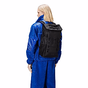 RAINS Trail Mountaineer Bag - Waterproof, Unisex, Sporty Rucksack for Work, higher education, Travel (Black)