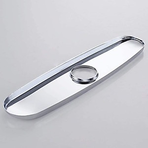 Wovier Faucet Plate,Chrome Sink Hole Cover Plate,10" Circular Escutcheon Plate 304 Circular Stainless Steel Deck Plate for 1 or 3 Hole Bathroom or Kitchen Sink Faucet Mixer Tap