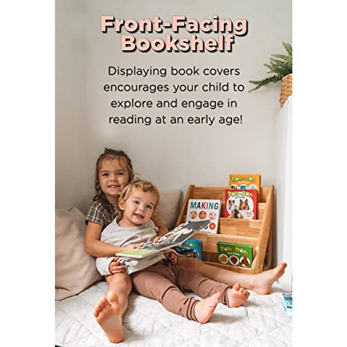 Montessori Bookshelf - Book Display Shelf for Toddler - Forward/Front Facing Bookcase Rack Display