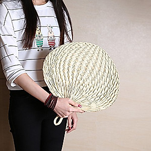 Sunnyhill Pack of 2 Vietnam Hand Fan Dried Palm Leaves Fan is Delicately Woven by Hand.