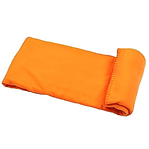 pasanfo Fleece Throw Blanket Lightweight Fleece Throw Cozy Soft Pet Friendly Fleece Blanket for Sofa,Couch 50 X 60 Inches(Orange Color)