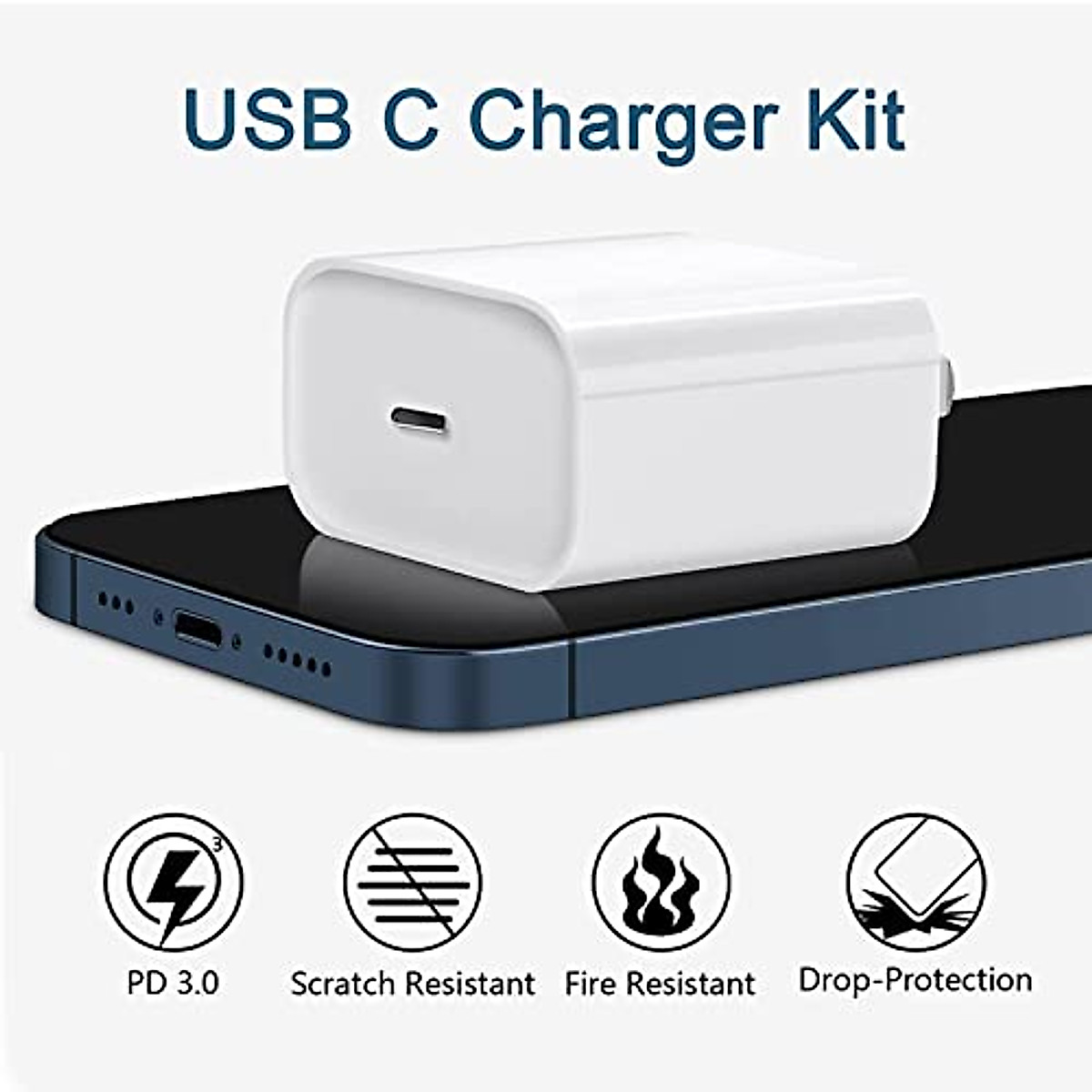 iPhone Charger Fast Charging 10 FT [Apple MFi Certified], PD 20W USB C Wall Charger Block with 10FT Long Type C to Lightning Fast Charging Data Sync Cable for iPhone 14 13 12 11 XS XR X 8 iPad
