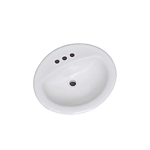 Design House 583203-WHT Traditional Simple Oval Drop-In Sink 20x17 Single Basin in White