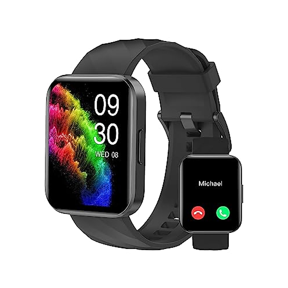 RUIMEN Smart Watches for Men Women (Answer/Make Calls) Compatible with iPhone/Android Phones, 2023 Ver. 1.85" HD Screen Fitness Tracker Heart Rate Monitor 100+ Sports Tracker Watch Waterproof (Black)
