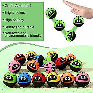 24 Pcs Ladybug Bouncy Balls Ladybug Party Favors Small Bouncing Balls 32 mm/ 1.3 Inch Ladybug Theme Rubber Balls 6 Colors Anxiety Fidget Sensory Balls for Kid Carnival Prizes Birthday Gift Bag Filling