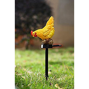 CHUANGFENG Solar Chicken Lights Chicken Statue Decorative Outdoor Chicken Solar Light Garden Decor for Outdoor Patio Yard Art Decoration