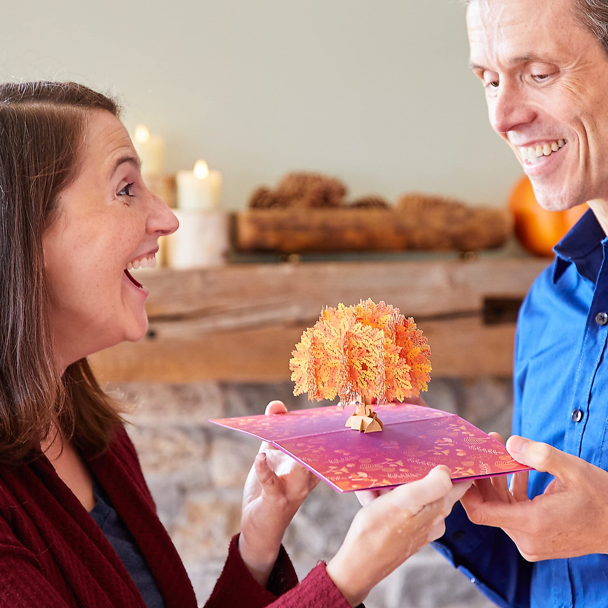 Lovepop Oak Tree Pop Up Card, 5x7-3D Greeting Card, Fall Birthday Cards for Mom, Wife or Friend, Autumn Pop Up Cards, Thanksgiving Greeting Cards