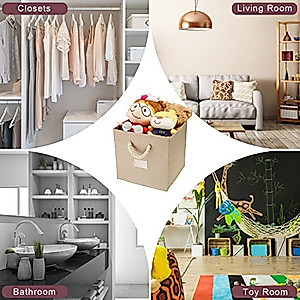 Fabric cube storage bin storage box set 13x13x13 inch with handle for home&office organization