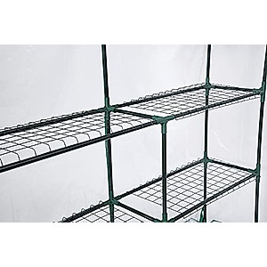 Miracle-Gro 4'8" x 4'8" x 6'5" All-Season Small Walk-in Greenhouse with 8 Wire Shelves for Outdoors, Easy-Access and Durable, Translucent
