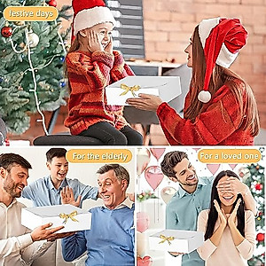 WLUSEAXI 15Pack Gift Boxes with Lids, 10.6x7.8x3.1 Inches Bridesmaid Proposal Boxes with Ribbon, White Gift Boxes for Presents,Kraft Paper Boxes for Wedding Christmas Birthday Baby Shower Party