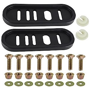 SIMPERAC 490-241-0010 Snow Thrower Skid Shoes Universal Polymer Slide Plates for MTD Snow Blower with Mounting Hardware Kit (2 Packs)