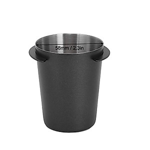 Coffee Dosing Cup, 58mm Stainless Steel Coffee Dosing Cup Coffee Sniffing Mug Powder Feeder Part for Espresso Machine Home(58mm black)