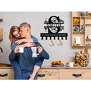 HYTSIGN Personalized Metal Family Name Key Holder for Wall, Metal Key Hooks for Wall, Key Holder for Wall, Personalized Key Holder for Wall, Custom Key Holder for Wall Keys Hooks Rack