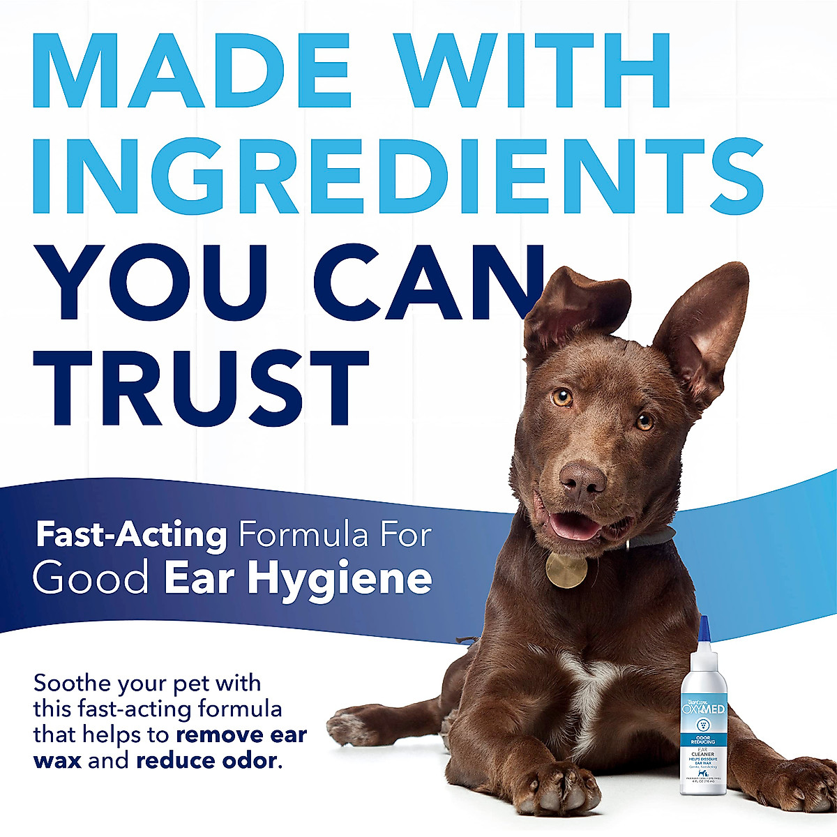 TropiClean Oxymed Cat & Dog Ear Cleaner Solution | Care Solution for Pet Ears | Suitable for Dogs & Cats | 1 Gallon