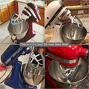 Flex Edge Beater for KitchenAid Mixer, 4.5-5 Quart Flat Beater Paddle with Scraper, 4.5-5 QT Tilt-Head Flex Attachment