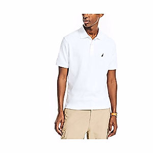 Nautica Men's Classic Fit Interlock Polo, Bright White, X-Large