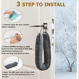 Kingbaas Heavy Door Draft Stopper Under Door Noise Blocker Front Door Insulation Door Draft Guard Weatherproof Strip Energy Efficient Door Accessory