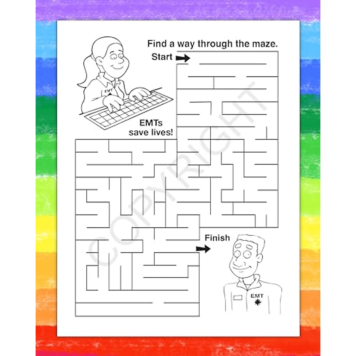 ZOCO - My Heroes - Police, Fire, EMTs - Kids Coloring Books (25 Bulk Pack, Without Crayons) - Community Relations & Promotional Handout - Games, Puzzles, Activities for Children