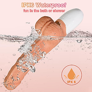 Sex Machine Thrusting Realistic Dildo for Women with 10 Vibrating & Thrusting Modes for G Spot Clitoral Anal Stimulation, Remote Control Silicone Vibrator, Adult Sex Toy (Flesh)