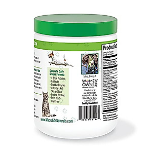 MacroLife Naturals MacroPets Greens Superfood Supplement Powder Topper for Dog Cat Small Mammal, Natural Nutrition Boost Probiotics Digestive Enzymes Vitamin E - Immune Gut Health & Energy - 6.35oz