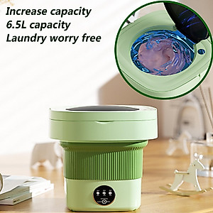 Portable Washing Machine, Foldable Mini Washing Machine and Spin Dryer Large Capacity Mini Washer Small Foldable Bucket Washer Suitable for Apartment Dorm,Travelling，Best Gift Choice -PURPLE