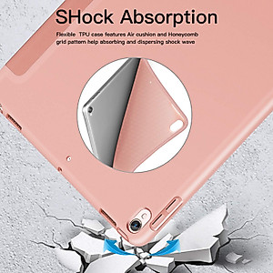 Ztotop Case for iPad Air 10.5" (3rd Gen) 2019/iPad Pro 10.5" 2017 with Pencil Holder, Ultra Slim Soft TPU Back and Trifold Stand Cover with Auto Sleep/Wake Full Body Protective Smart Case Rose Gold