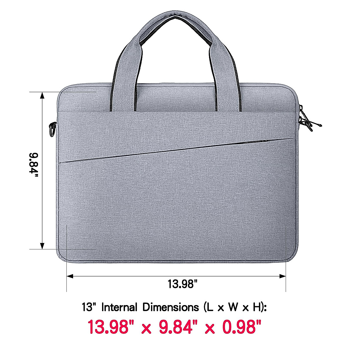 RAINYEAR 13 Inch Laptop Sleeve Shoulder Bag Compatible with MacBook 13.6" M2 A2681, 13.3 Air Pro M1/M2 A2338 A2337, 13.3" Chromebook Notebook Messenger Bag Carrying Case Briefcase, Gray