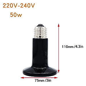 Reptile Heating Lamp 3 Pack Reptile Pet Turtle Lizard Gecko Snake Winter Heat Preservation and Warmth Ceramic Heating Element is Harmless (Color : 100w 220v)