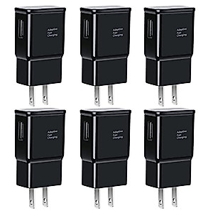 6-Pack Type C Charger Fast Charging Block, Android Phone Rapid USB Wall Charger Compatible with Samsung Galaxy S21/S20/S10/S10e/S10 Plus/S9/S9 Plus/S8/S8 Plus/S7/S6/Note 10/Note 9/Note 8,LG,HTC(Black)