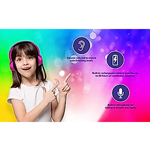 eKids Trolls Kids Bluetooth Headphones, Wireless Headphones with Microphone Includes Aux Cord, Volume Reduced Kids Foldable Headphones for School, Home, or Travel