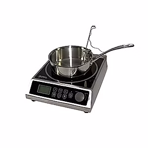 Max Burton 6515 Digital ProChef-1800 Induction Cooktop, Digital Controls, 10 Adjustable Watt and 15 Temperature Settings, Timer, Program Lock, Programmable Cooking, 1800W, 120V