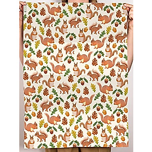 CENTRAL 23 Fall Wrapping Paper - Squirrels - Acorns - Wrapping Paper Baby Shower - 6 Sheets Eco Gift Wrap - Comes With Fun Stickers - Recyclable