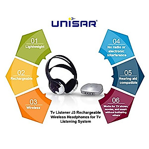 Unisar TV Listener J3 Infrared Stereo System with Additional Headset