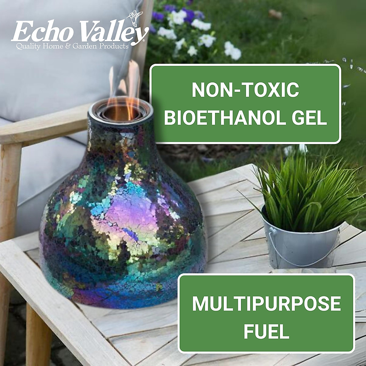 Echo Valley EchoFlame Gel-Fuel for Indoor/Outdoor Fireplaces (Pack of12)
